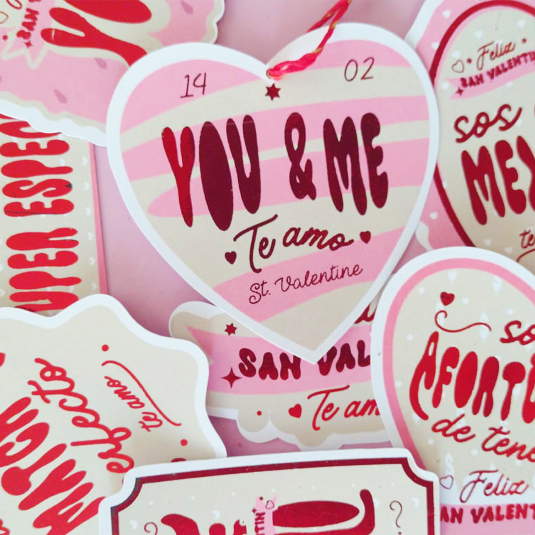 Tags San Valentín Foil Metalizadas x12 - VALU® Gráfica Creativa
