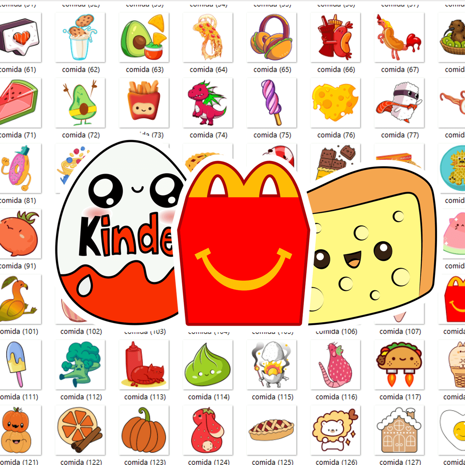 Imprimible Stickers Comida - VALU® Gráfica Creativa